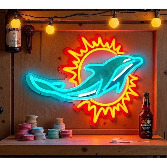 Accents | Miami Dolphins Led Neon Sign For Bar Porch Garage Mancave 16 ...